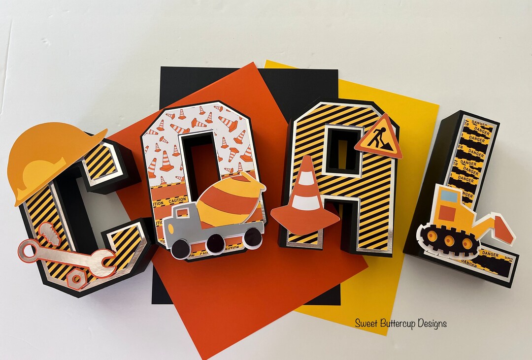 Construction 3D Letters, Dump Truck 3D Letters, Construction ...