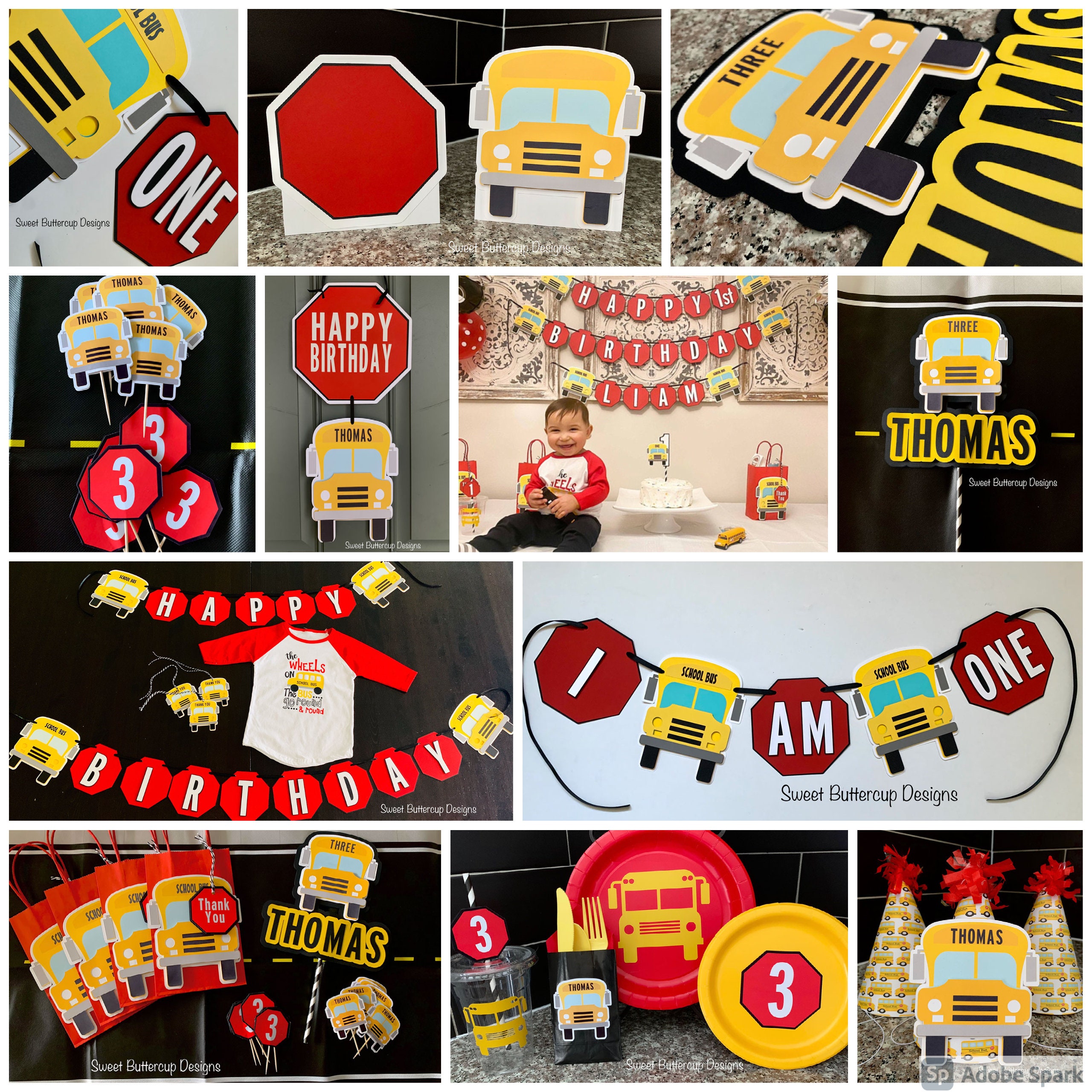 School Bus Birthday Party Banner Wheels on the Bus Party - Etsy