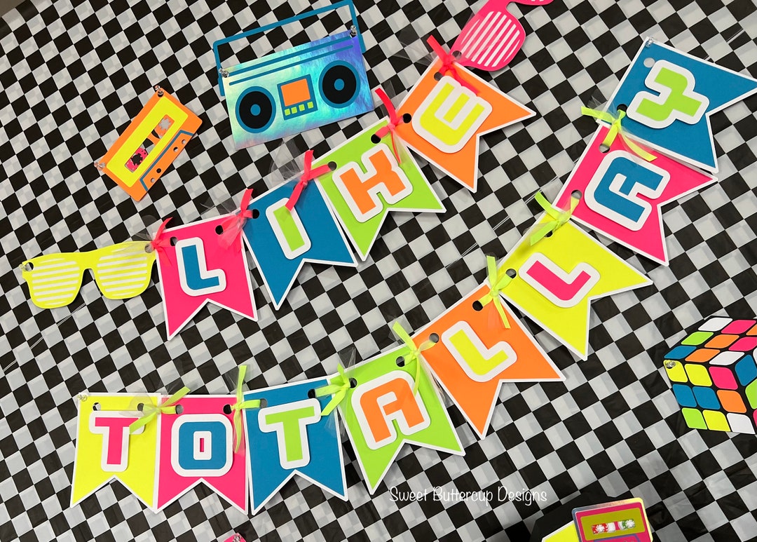 80's Party Banner, I Love the 80's, Old School Party, Throwback Party ...