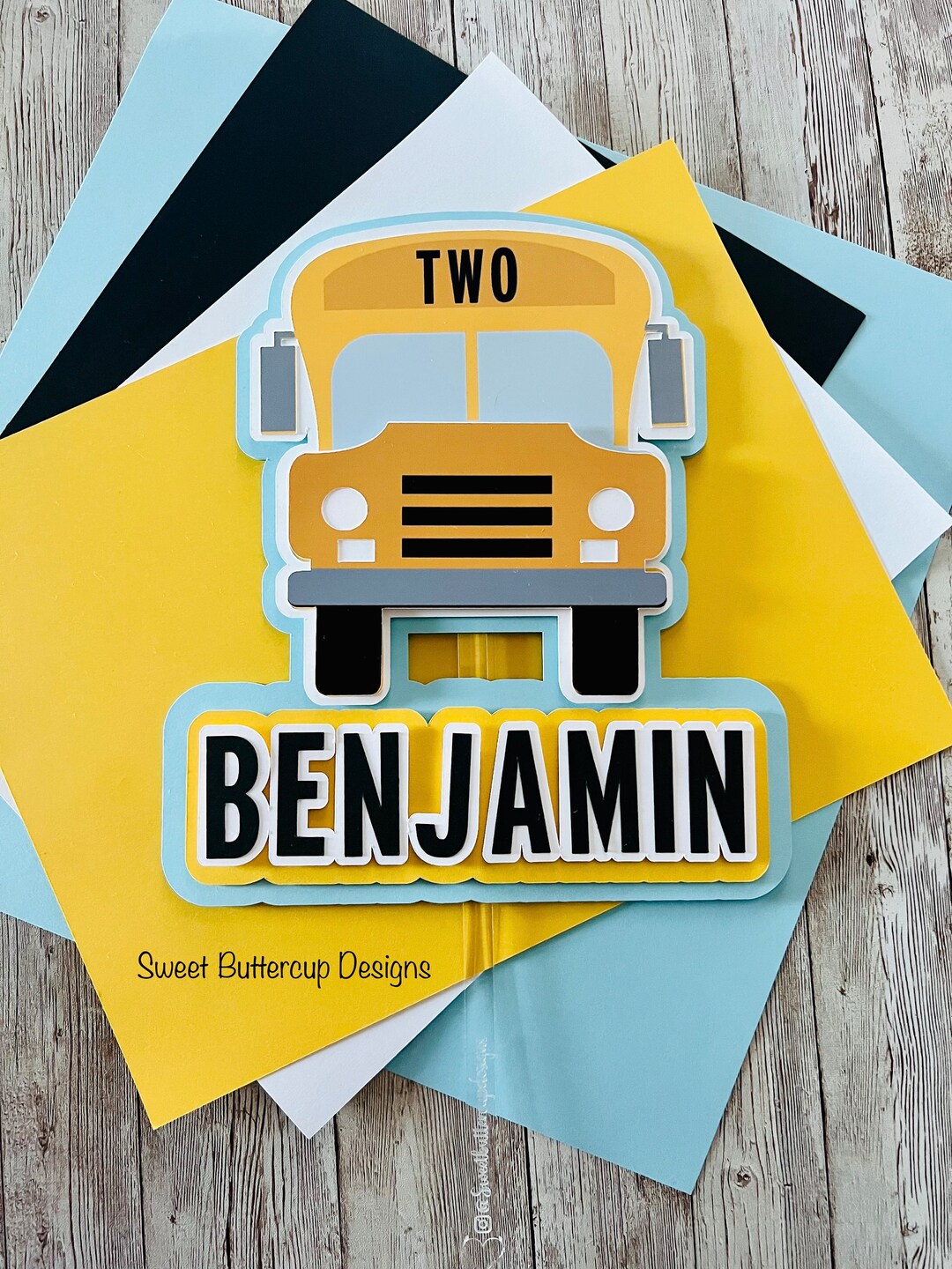 School Bus Birthday Party Cake Topper, Wheels on the Bus Party Cake ...