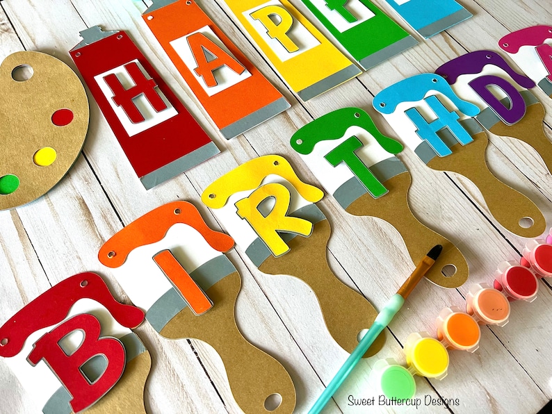 Paint Party Banner, Art Party, Rainbow Party, Art Decorations - Etsy