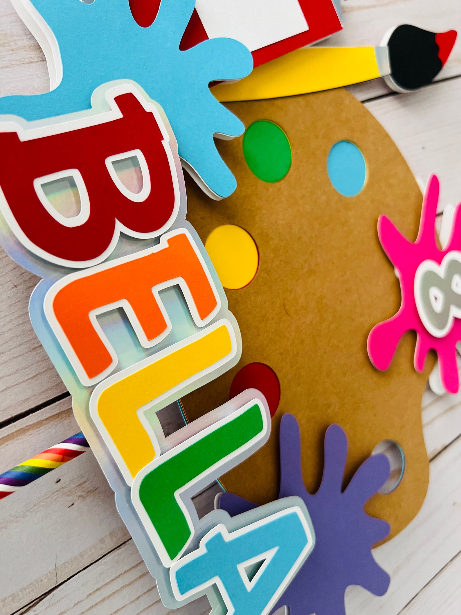 Paint Party Cake Topper, Art Party, Rainbow Party, Art Decorations - Etsy