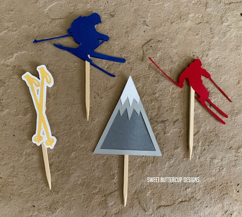 Ski Cupcake Toppers Ski Party Theme Decorations | Etsy