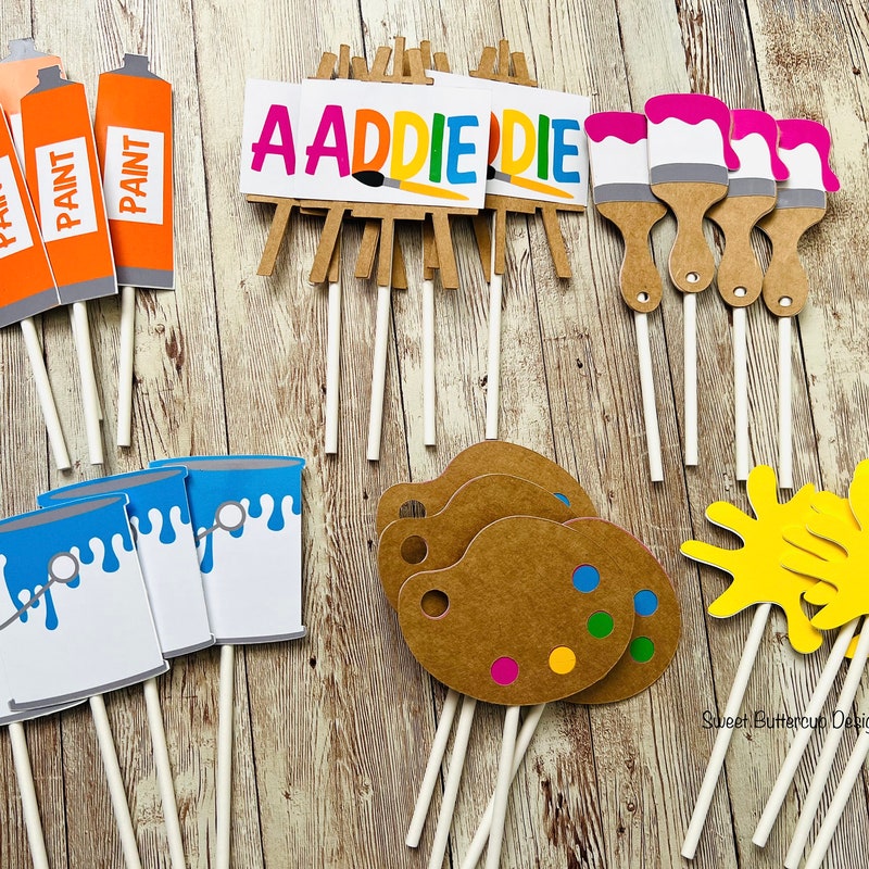 Paint Cupcake Topper - Etsy