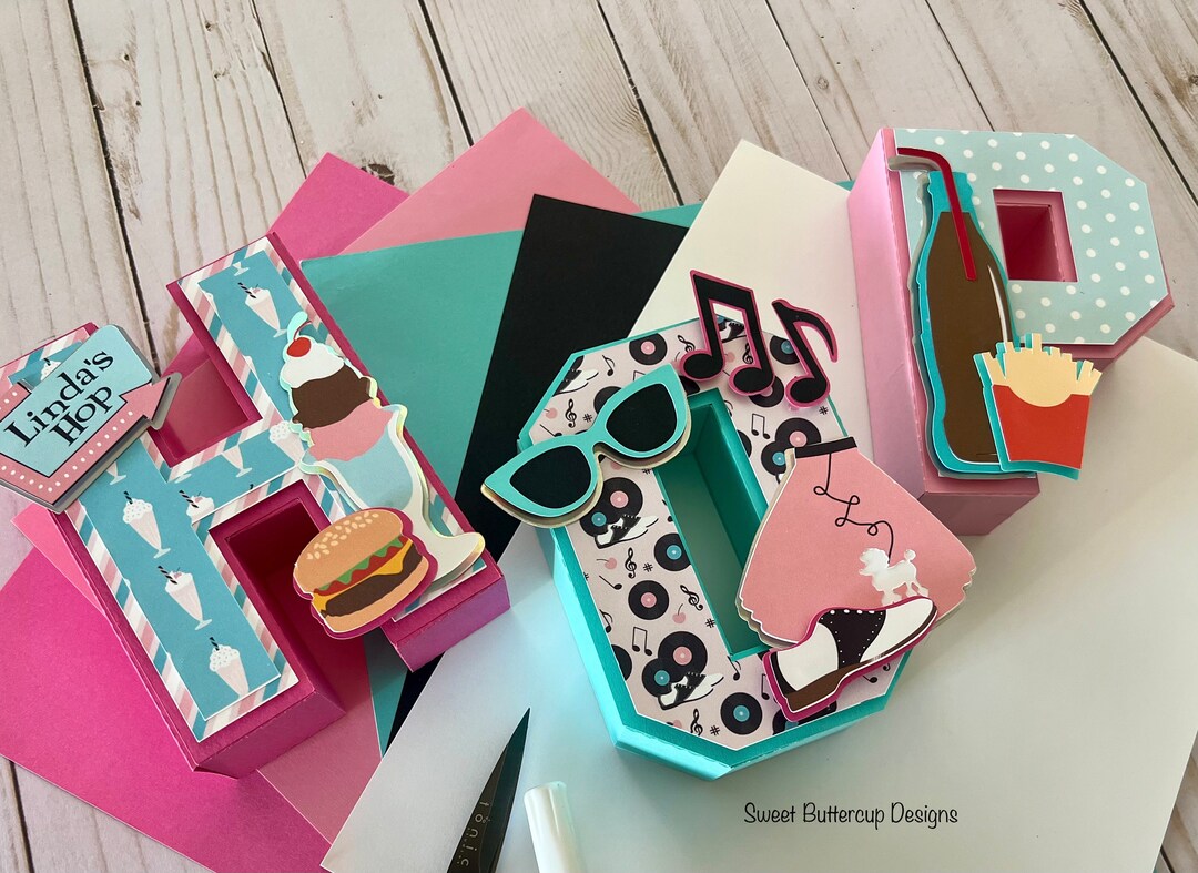 Sock Hop 3D Letters & Numbers, Fifties ,1950's Party, 50's Diner Party ...