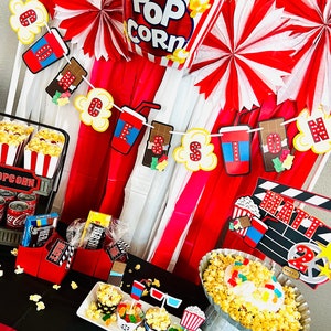Movie Night Food Markers, Concession Stand Signs, Customizable Set of 3 ...