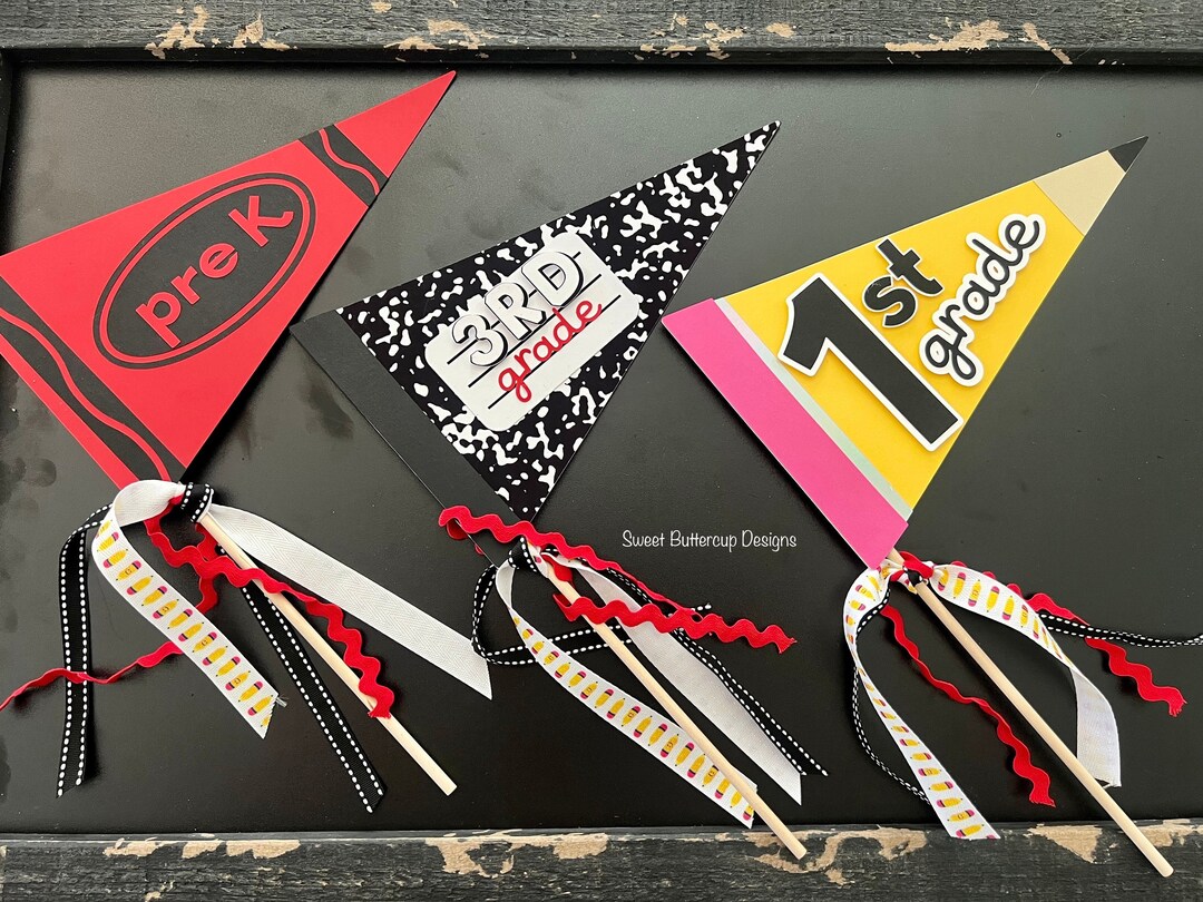 First Day of School Flags, Back to School Pennant Flags, First Day ...