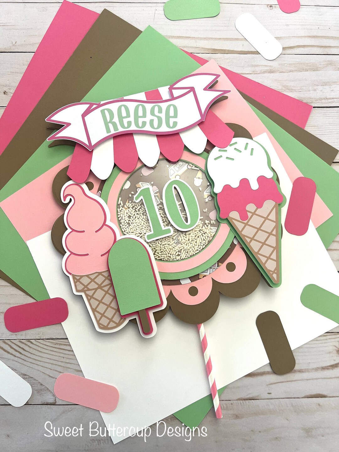 Ice Cream Party Cake Topper, Ice Cream Party Decor, Ice Cream Social ...