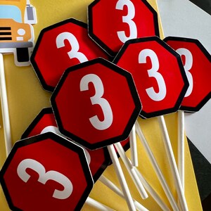 School Bus Birthday Party Cupcake Toppers, Wheels on the Bus Party ...