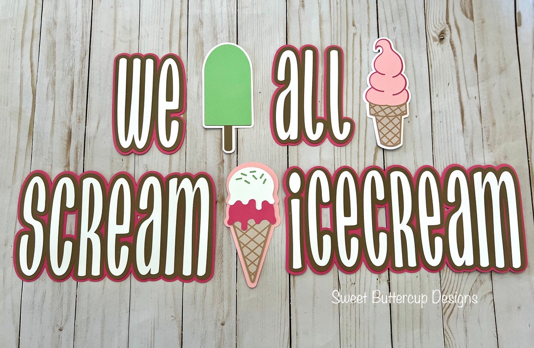 We All Scream Ice Cream Party Banner, Ice Cream Party Banner ,ice Cream ...