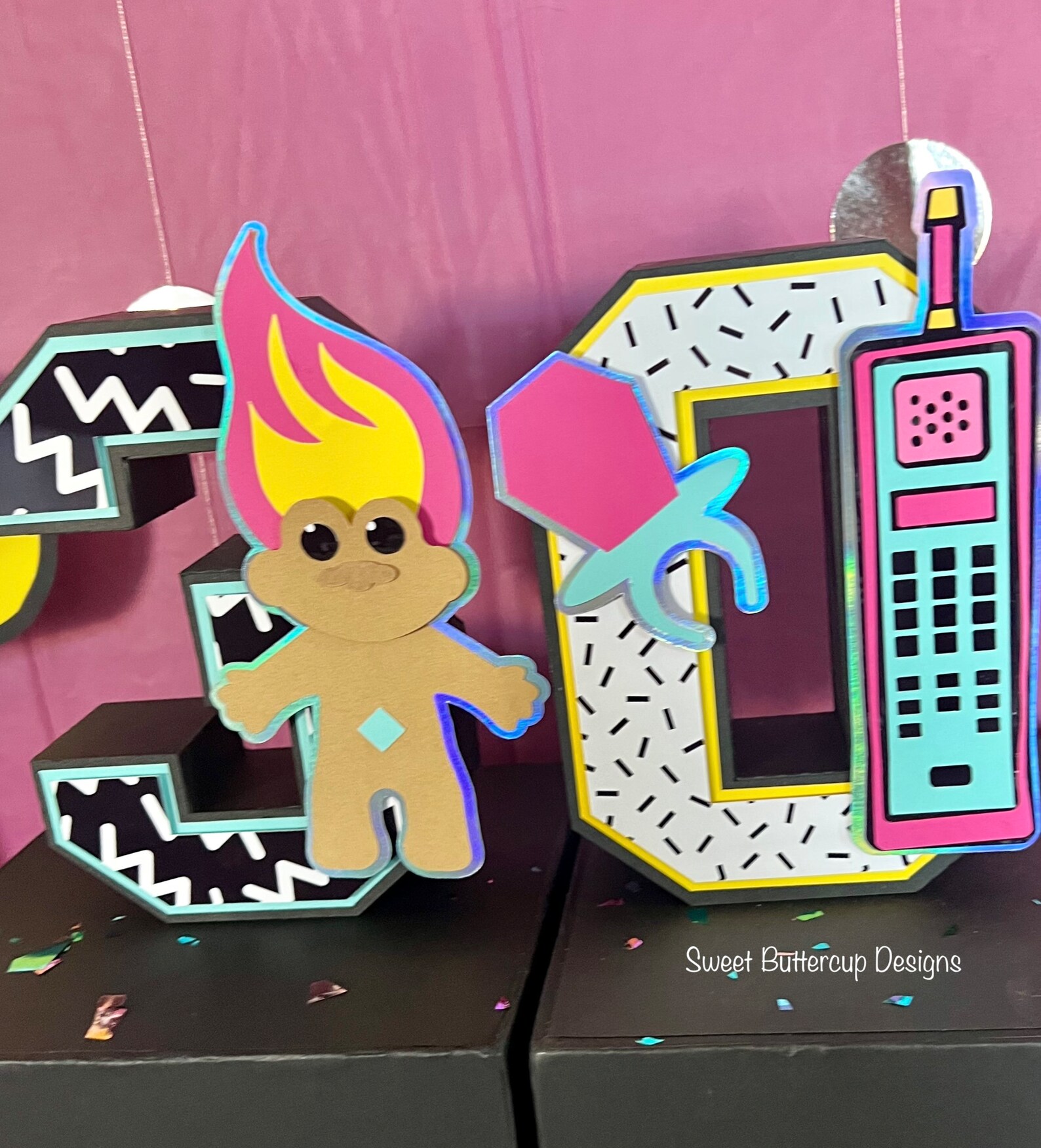 90's Party 3D Table Letters, Neon Decorations, Old School Decor - Etsy