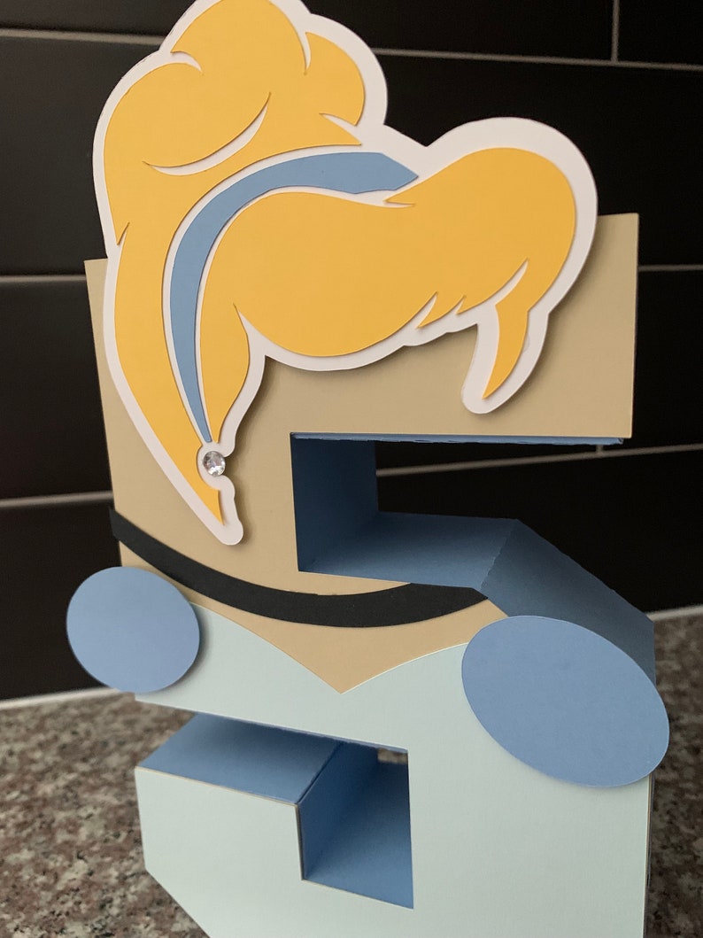 Cinderella Birthday 3D Numbers, Cinderella Party Decorations, Custom 3D ...