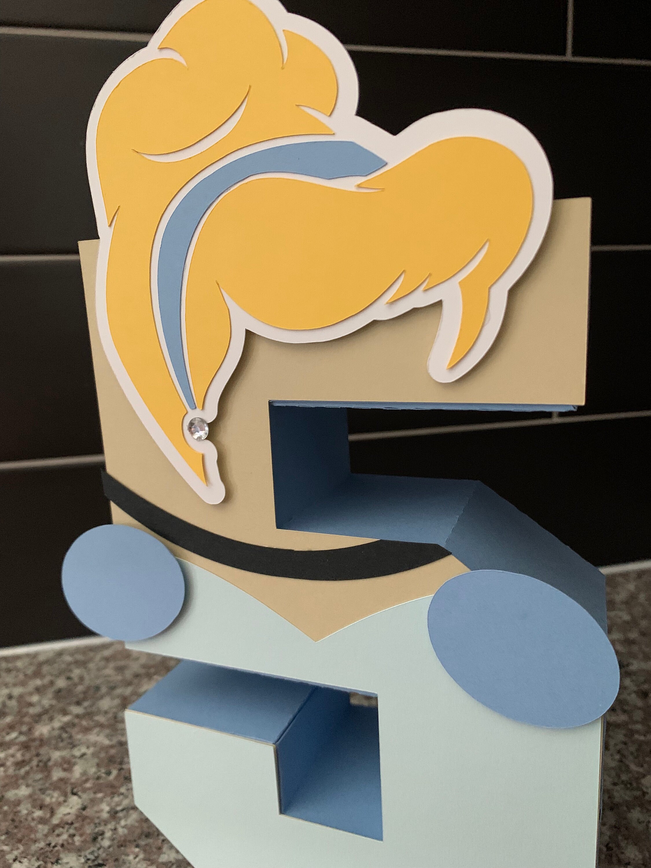 Cinderella Birthday 3D Number, Princess Party Decoration - Etsy