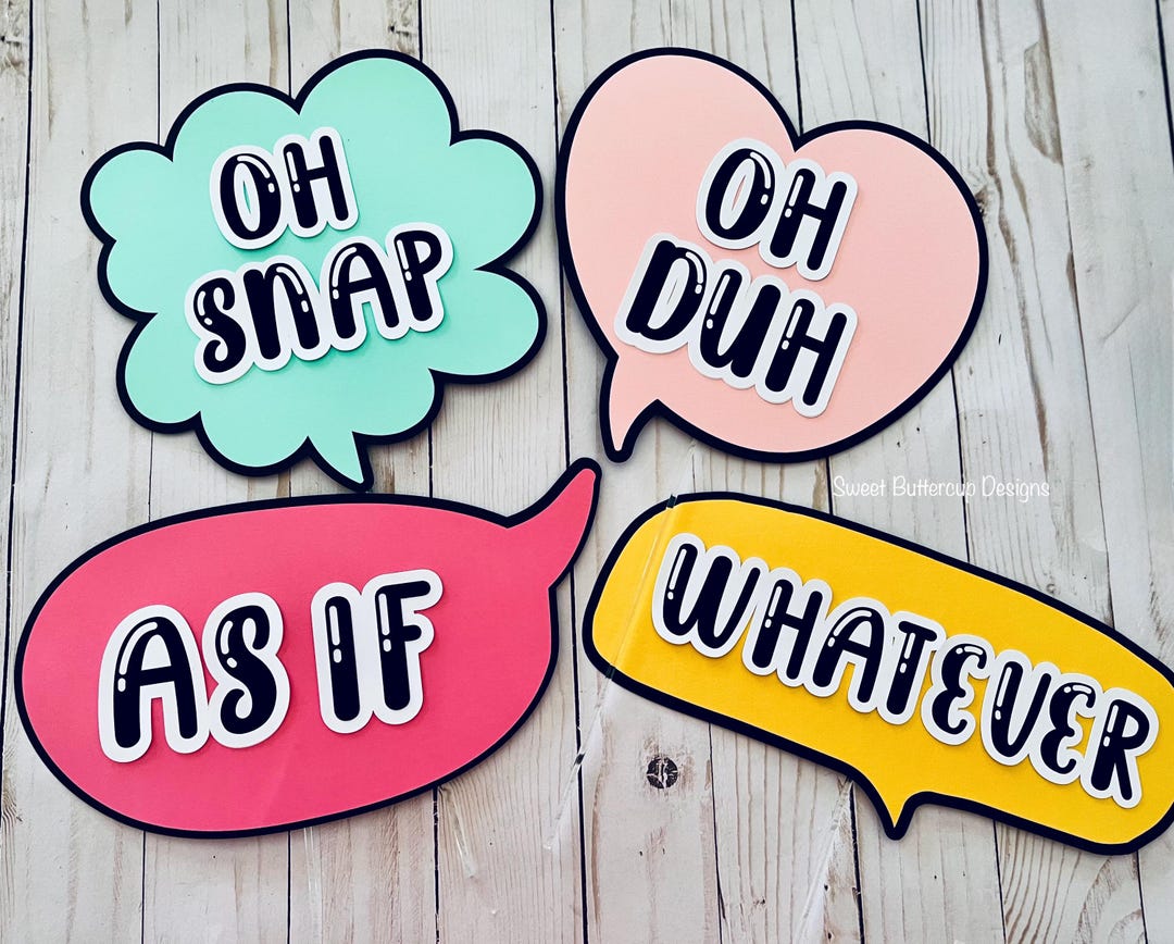 90s Party Photo Booth Props, Old School Throwback, Set of 4 - Etsy