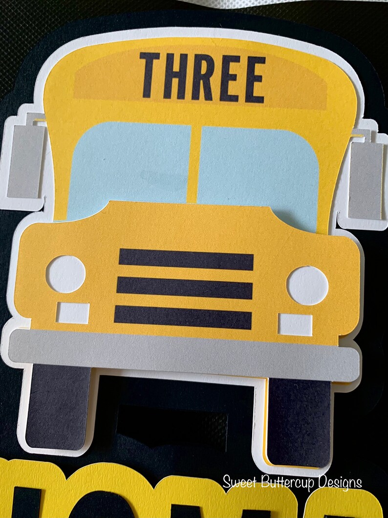 School Bus Birthday Party Cake Topper Wheels on the Bus Party | Etsy