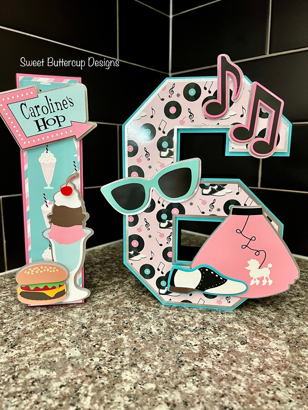 Sock Hop 3D Letters & Numbers, Fifties ,1950's Party, 50's Diner Party ...