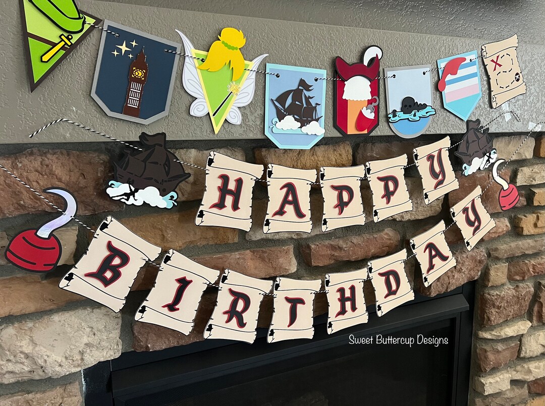 Neverland Pirate Party Banner, Peter Pan Party Banner, Peter Pan ...