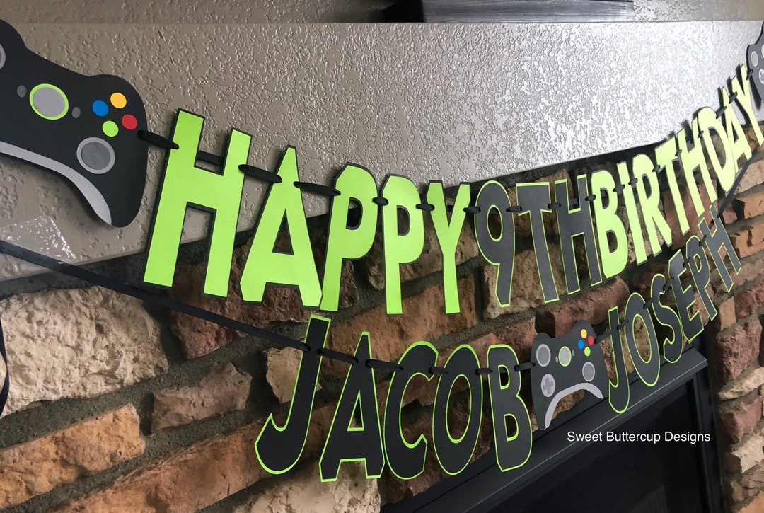 Game On- Banner/video Game Party/video Game Party Decorations/gamer ...