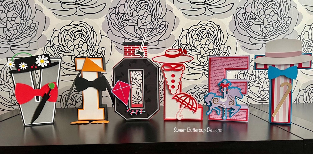 Jolly Holiday Free Standing 3D Letters, Poppins Party Decor - Etsy