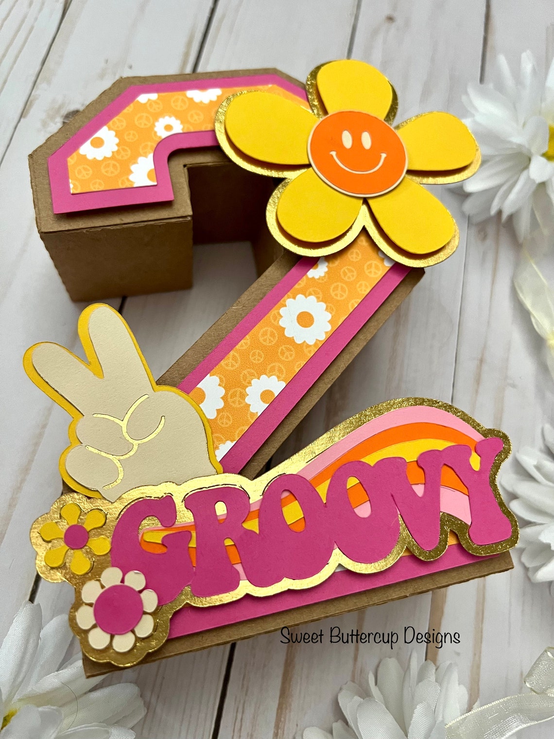 Groovy 3D Letter or Number Retro Party Theme One Groovy - Etsy
