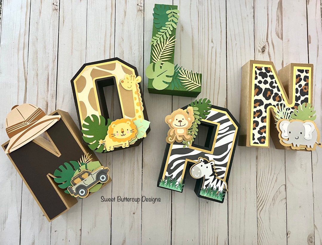 Wild One 3D Letters, Safari Themed 3D Letters, Jungle Themed 3D Letters ...