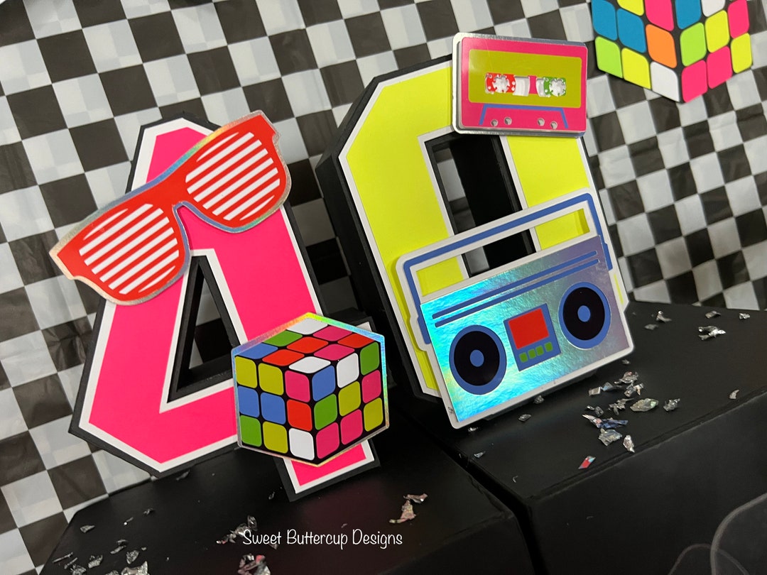 80's Party 3D Letters & Numbers, I Love the 80's, Old School Party ...