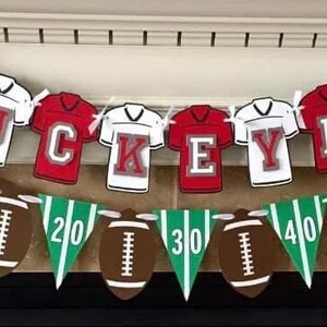 Football Game Day Garland, Cardstock Party Decoration - Etsy