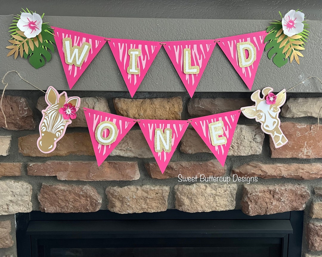 Wild One Safari Banner, Safari Happy Birthday Banner, Jungle Happy ...