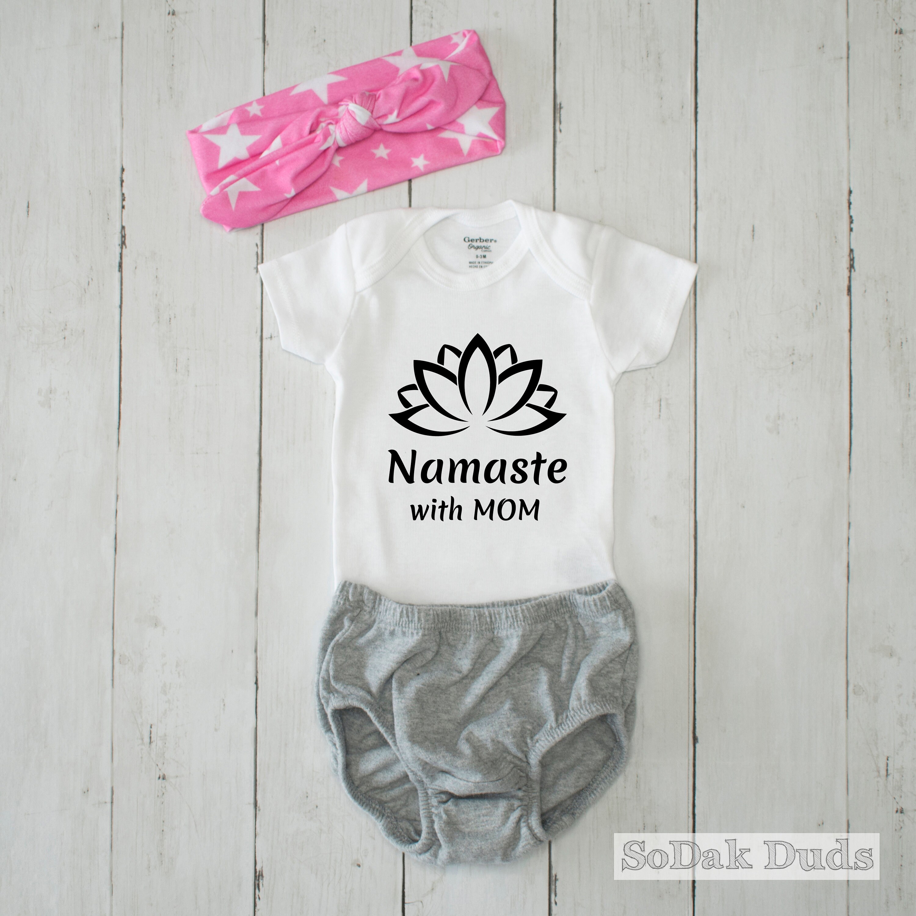 Namaste With Mom Yoga Baby Onesie® Yoga Lotus Baby Gift Infant - Etsy