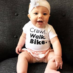 Crawl Walk Bike Baby Onesie® Bicycle Baby Gift Funny Baby Onesie® Bike ...