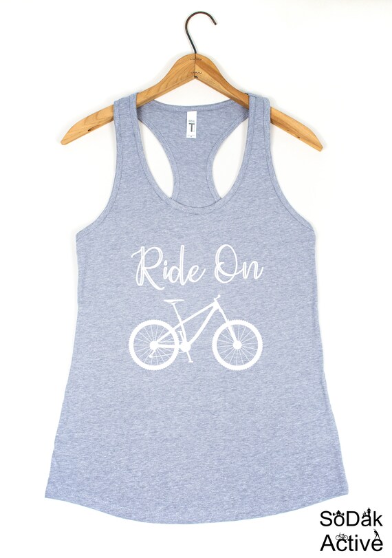 Ride on Womens Bike Tank Womens Bicycle Shirt Funny Tank Top | Etsy