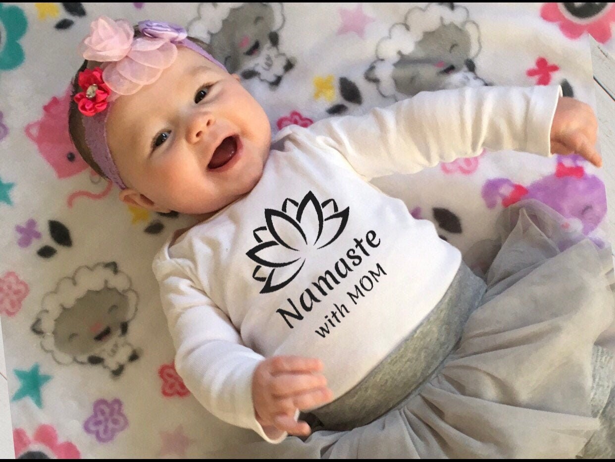 Namaste With Mom Yoga Baby Onesie® Yoga Lotus Baby Gift Infant - Etsy