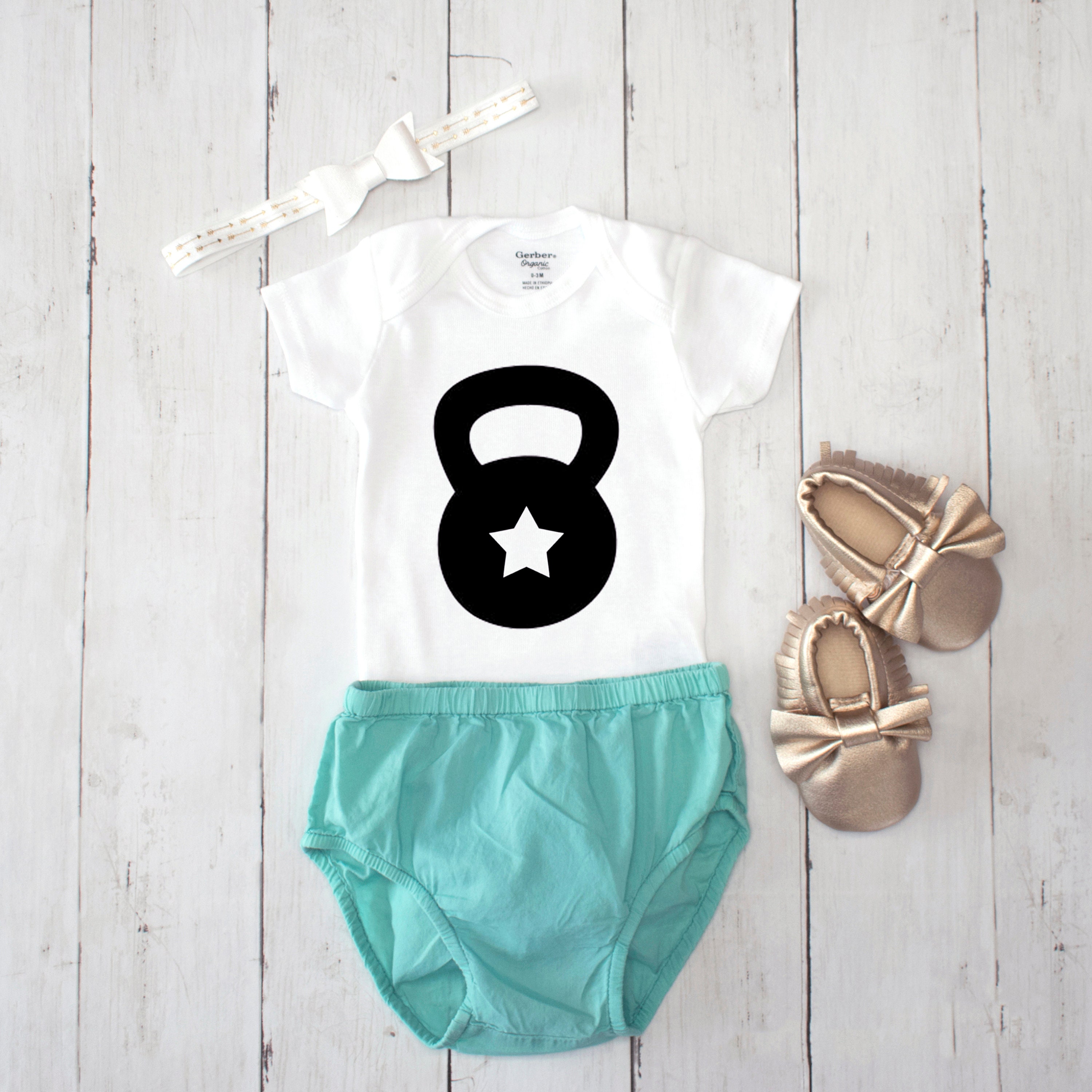 Kettle Bell Baby Onesie® New Baby Gifts Crossfit Baby Workout | Etsy