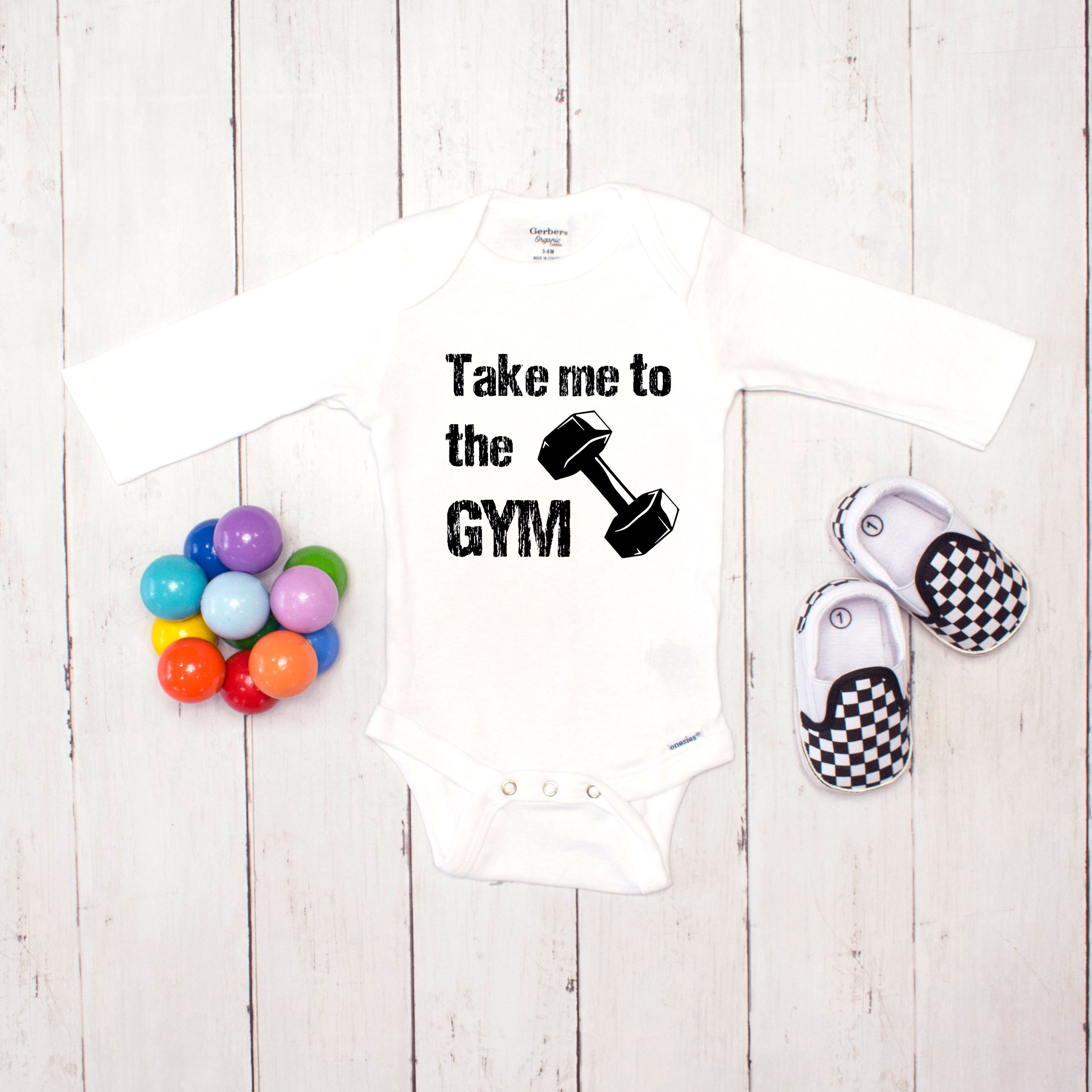 Take Me to the Gym Funny Baby Onesie® Workout Baby Clothes - Etsy