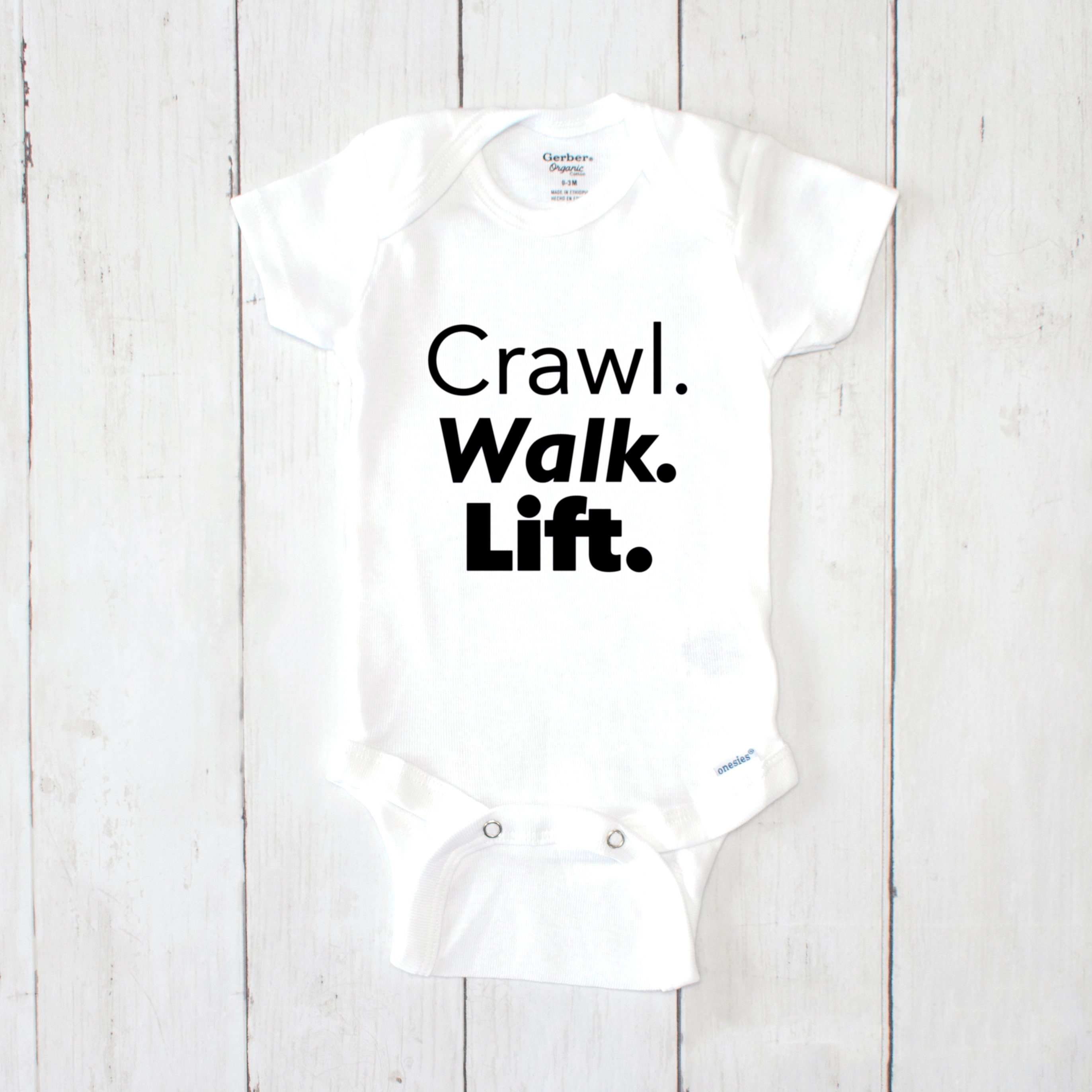 Crawl Walk Lift Funny Baby Onesie® Weight Lifting Baby Workout - Etsy