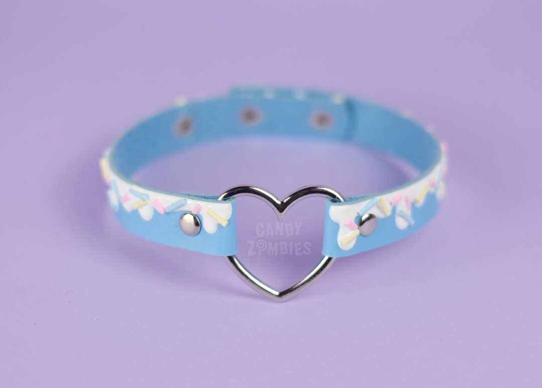 Choker Icing Sprinkles Light Baby Blue White Pastel Rainbow Cute Kawaii ...