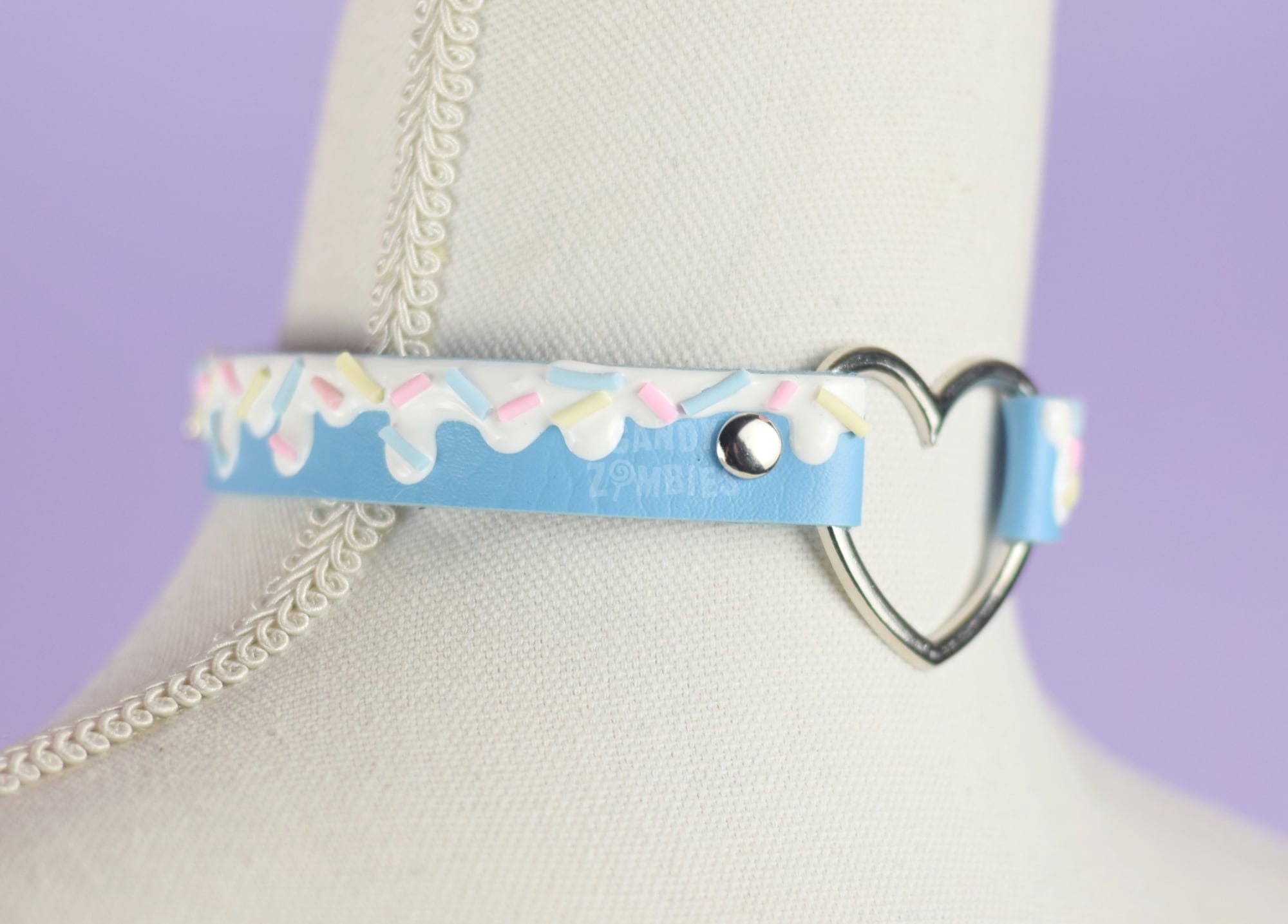 Choker Icing Sprinkles Light Baby Blue White Pastel Rainbow Cute Kawaii ...