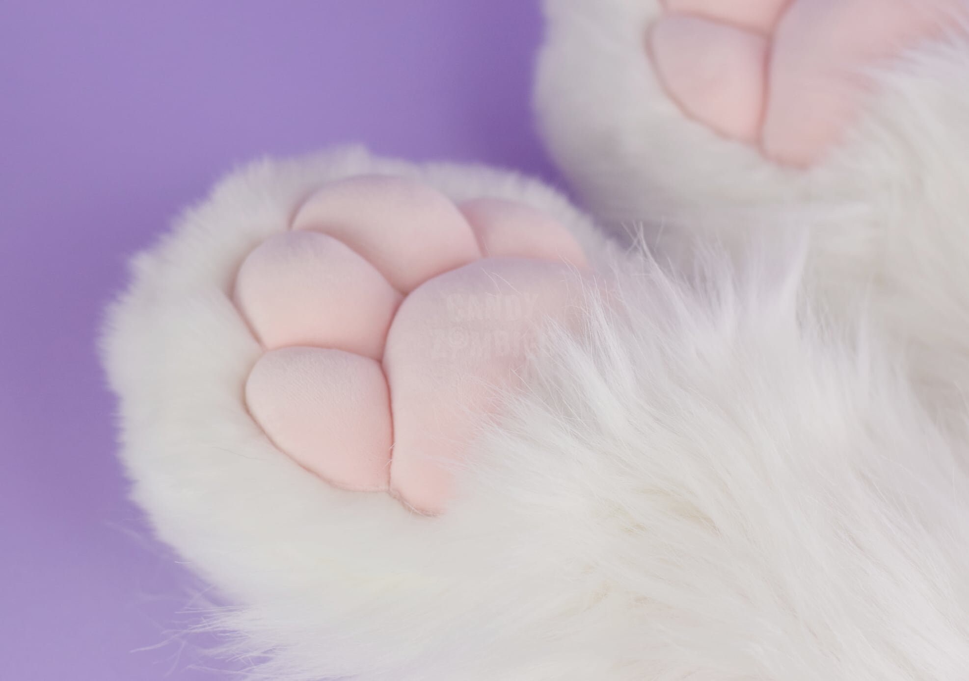 Faux Fur Paws Chunky Paws in White and Baby Pink Fursuit Partial ...