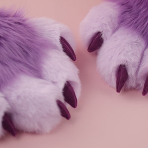 Faux Fur Paws Violet Purple Grape Lilac Lavender Puffy Paws With Soft ...