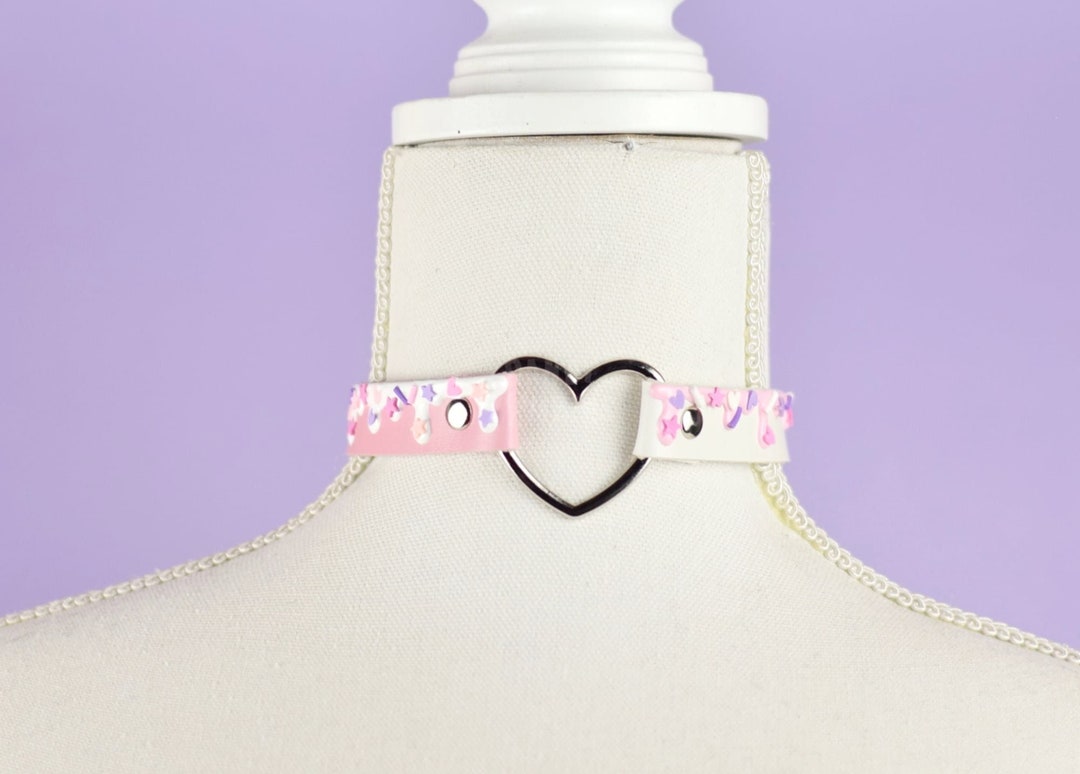 Pastel Rainbow Choker With Icing Sprinkles Adjustable Faux Leather ...