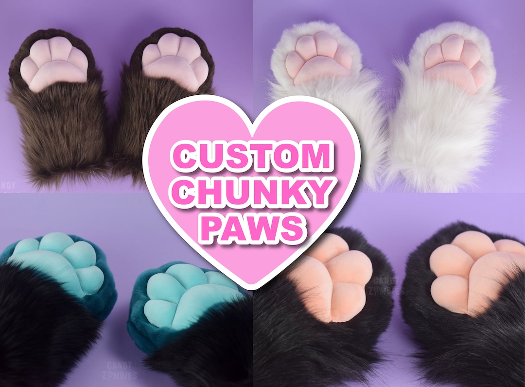 Mochi Paws Faux Fur Paws Chunky Paws in Custom Colors BYO DIY Fursuit ...