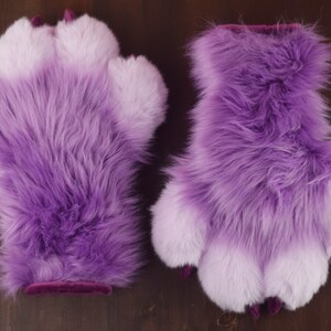Faux Fur Paws Violet Purple Grape Lilac Lavender Puffy Paws With Soft ...