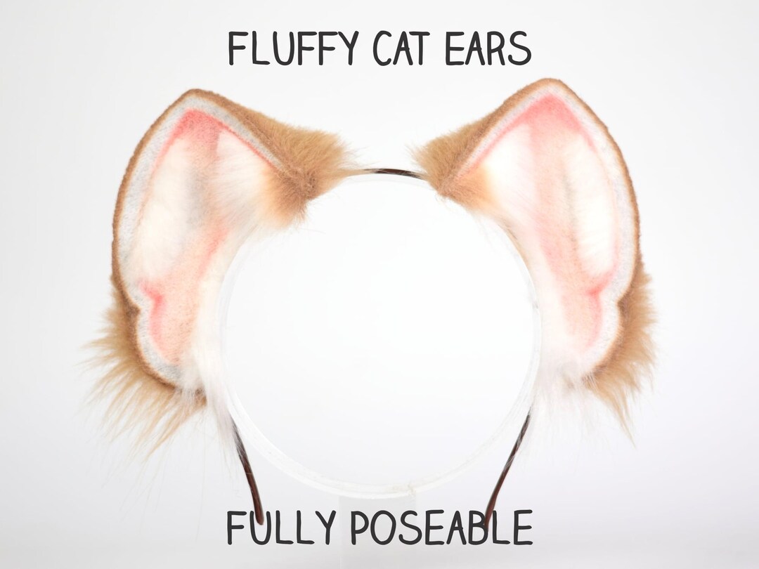 Cute Puppy Ears - Faux Fur Cat Ears - Poseable Cosplay Ears - Large ...