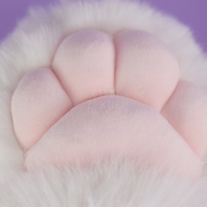 Faux Fur Paws Chunky Paws in White and Baby Pink Fursuit Partial ...