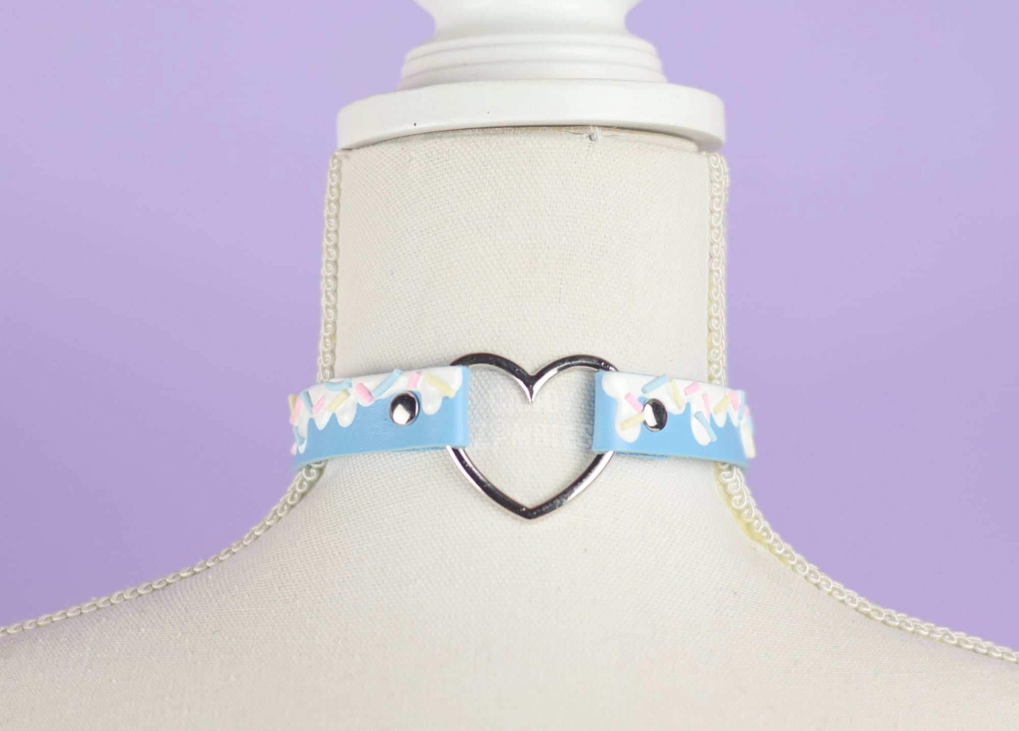 Choker Icing Sprinkles Light Baby Blue White Pastel Rainbow Cute Kawaii ...