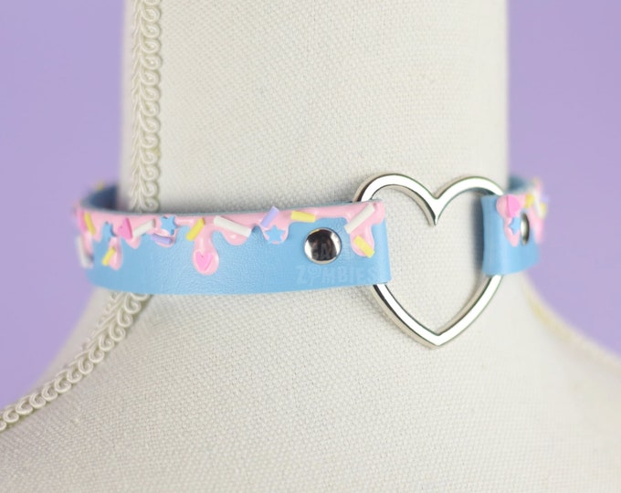 Kawaii Pastel Rainbow Choker - Cute Baby Blue & Pink Icing Sprinkles ...