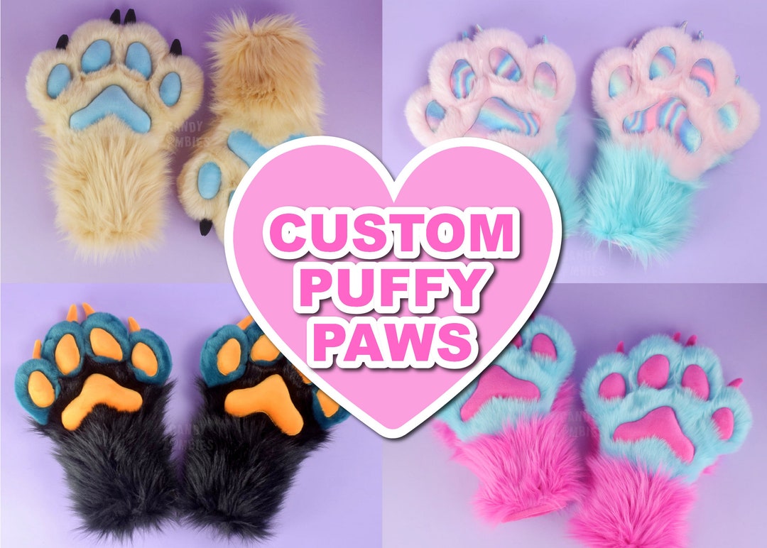 Custom Furry Paws for Your Fursona - Soft Custom Faux Fur Hand Paws ...