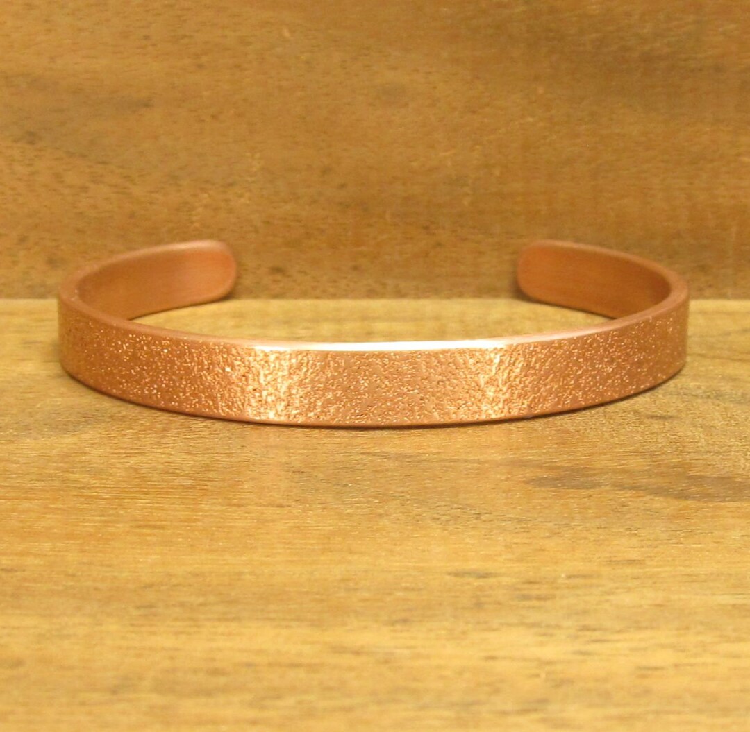 Pure Copper Cuff Bracelet 99.99% Handmade Textured Round or - Etsy