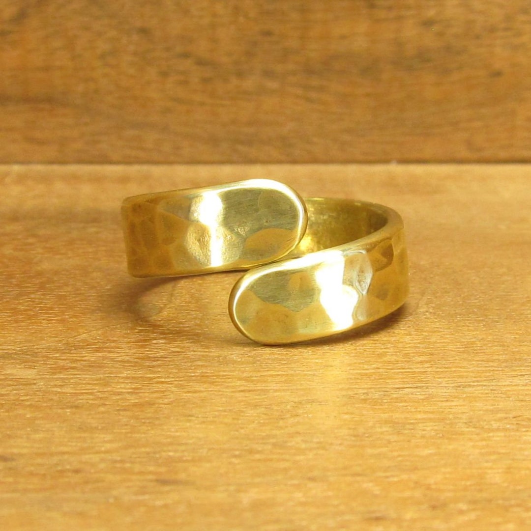 Solid Brass Ring, Handmade Hammered Textured, Anti-viral, Stout, Men ...