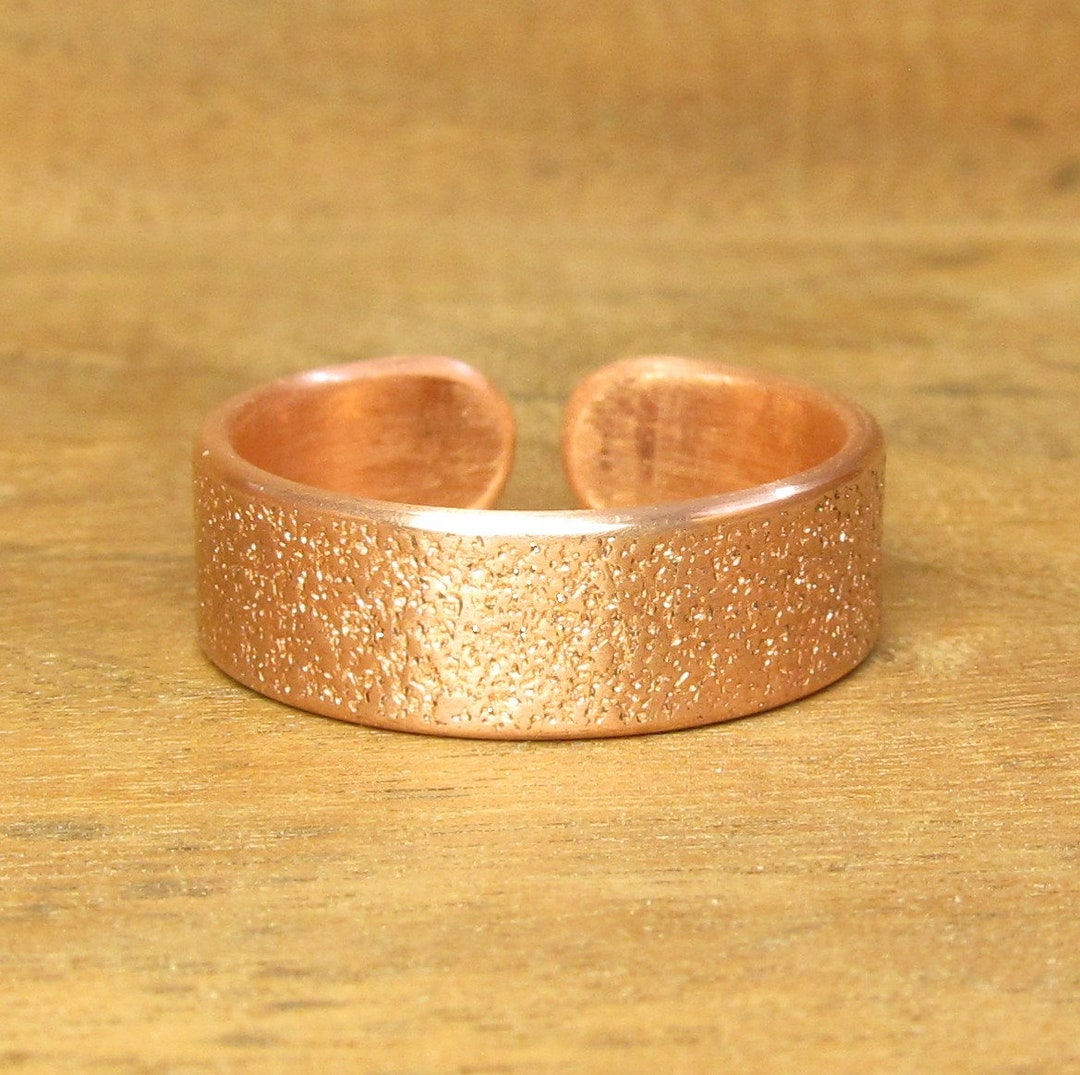 Pure Copper Cuff Ring 99.99% Handmade Textured Arthritis - Etsy